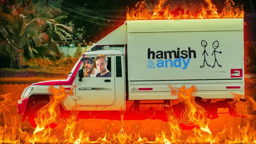 Truck Carrying 'Hamish & Andy' Merch Bursts Into Flames