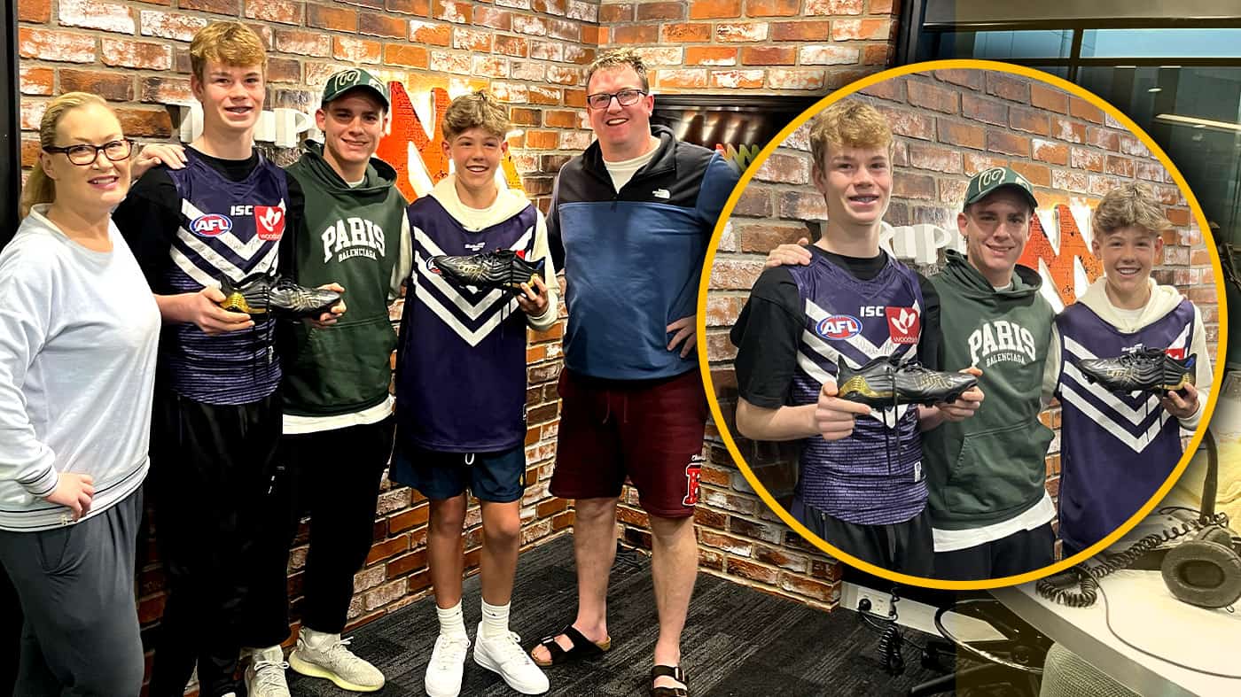 Caleb Serong Gives Two Fans His Signed Boots