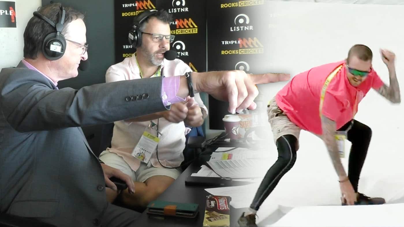 Dan Ginnane Commentates A Groundsman Grabbing The Sidescreen Tape